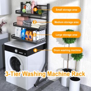 Virgorack Multifunctional Storage Three-Tier Adjustable Height Laundry Room Shelf Space Saving Organizer