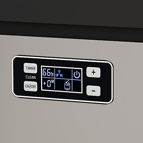 Countertop Nugget Ice Maker, 150lbs/24H Stainless Steel Under Counter ice Machine with 33lbs Ice Storage Capacity, 24H Timer, Self-Cleaning, Small Portable Ice Maker Machine for Home, Office, Bar