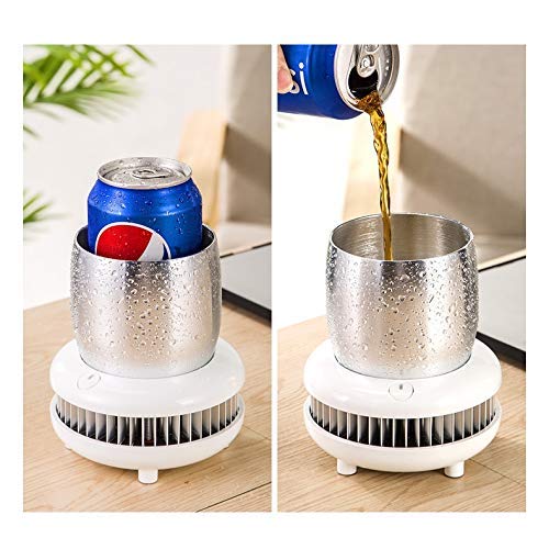 Coffee Machines Camping Coolers Coffee Cup Cooler Portable Mug Cooling Beverage Chiller Electric Cup Plate Fast Cooling Machine with Aluminum Mug for Office Home Outdoor Reusable Iced Tea Wine Juice