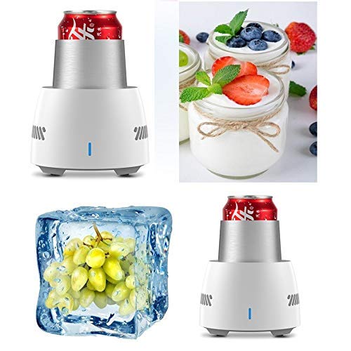 Coffee Machines Camping Coolers Coffee Cup Cooler Portable Mug Cooling Beverage Chiller Electric Cup Plate Fast Cooling Machine with Aluminum Mug for Office Home Outdoor Reusable Iced Tea Wine Juice