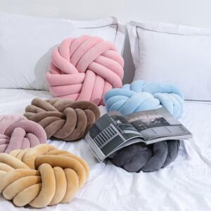 Youjiayi Knot Pillow Ball Round Cushion Decoration Knotted Throw Pillows Sofa Floor Car Pillow Back Cushion Kids Toys,Ivory