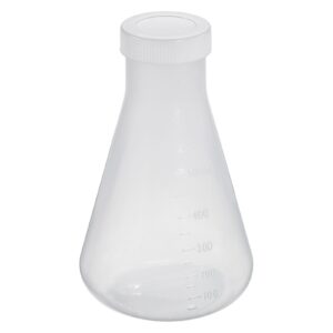 patikil 500ml plastic erlenmeyer flask with screw caps, 1 pack narrow mouth conical flask for laboratory, clear