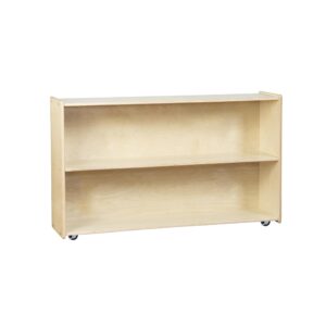 RRI Goods 2 Shelf Montessori Horizontal Bookcase with Wheels (47" Width) |Bookshelf - Toy Storage Organizer, Arts, Crafts & Supplies Storage Unit for Home, Office, Classroom, Daycare