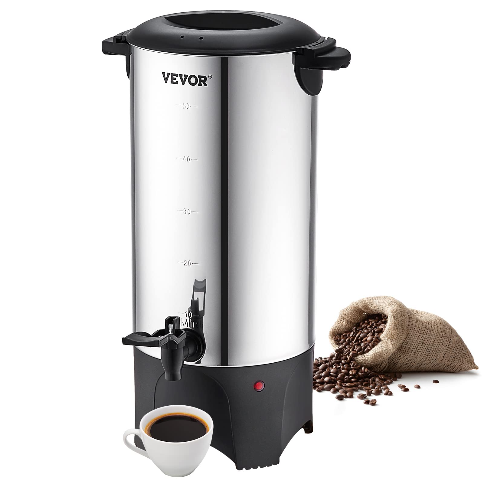 VEVOR Coffee Urn 50Cups/7.5qt, Coffee Maker Urn 1000W,Large Coffee Dispenser with Detachable Power Cord