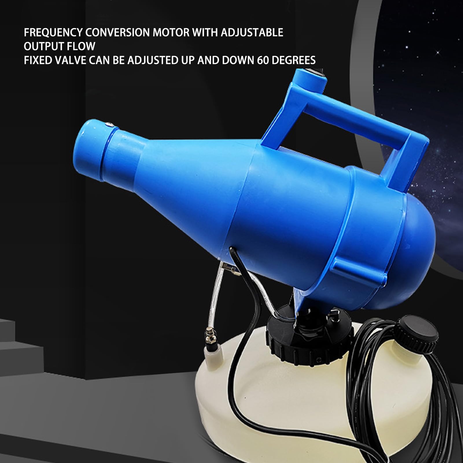 Electric ULV Portable Fogger Sprayer Machine, 4.5L Capacity, 1400W Power, Adjustable Spray, 20-50 Micron Particle Size, Automatic Spraying, Blue (US Plug 110V)