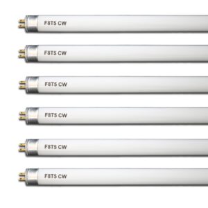 accway (6 pack) f8t5/cw 4100k 12’’ linear fluorescent light bulb, 8w cool white t5 tube, g5 mini bi pins base replacement for under cabinet light, rv, closet