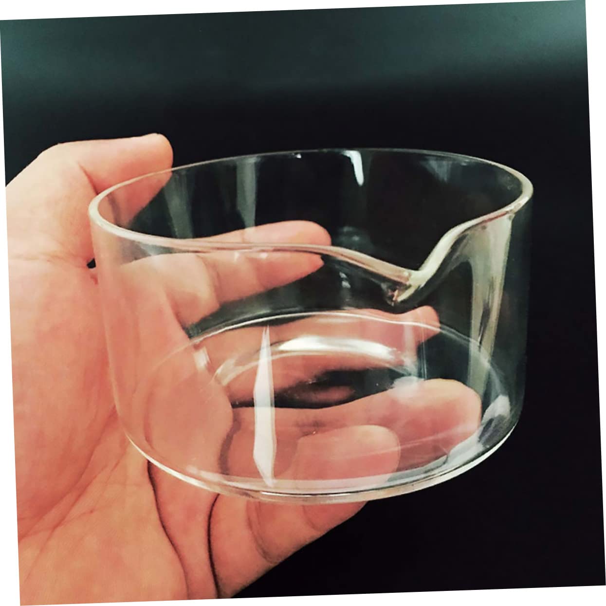 FUNOMOCYA Glass Crystallization Dish for Laboratory Use High Borosilicate Glass Storage Dish with Spout Ideal for Monomer and Scientific Experiments Size