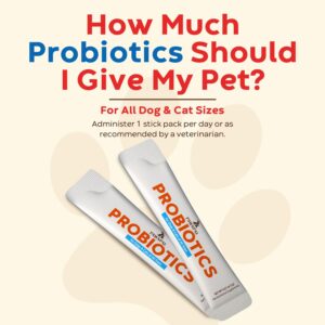 Probiotics for Dogs and Cats, 5 Billion CFU, Veterinarian Formulated, Digestive & Immune Health, Gut Flora Balance, All Natural Probiotic Powder, Chicken Liver Flavor, 40 Sticks