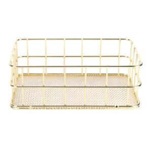 qanyegn storage basket, ld desktop metal storage basket, iron grid storage tray, net basket storage bins for home(small size)