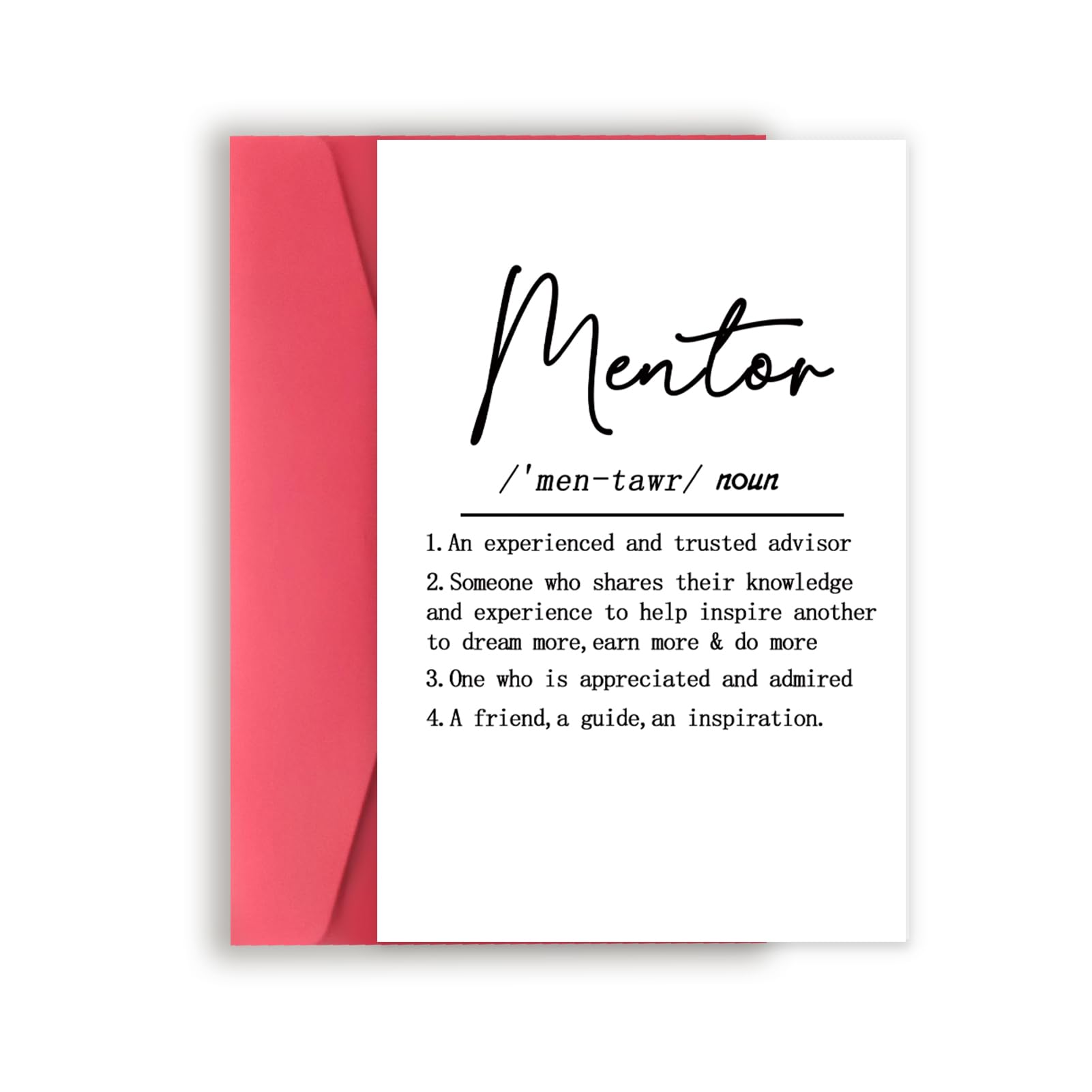 YiKaLus Happy Boss’s Day Card for Mentor, Unique Mentor Gifts for Leader Boss, Great Mentor Definition Card for Women Men, Best Thank You Gift Idea for Him Her