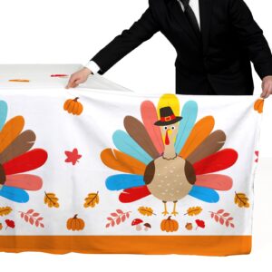 Gatherfun Turkey Thanksgiving Party Supplies - 3 Pack Disposable Plastic Tablecloth, 54”x108” Table Cover Ideal for Autumn and Thanksgiving Party Decorations