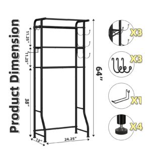 Simple Trending 3 Tier Over The Toilet Rack, Shelf Bathroom, Bathroom Stand Organizer Space Saver, Black