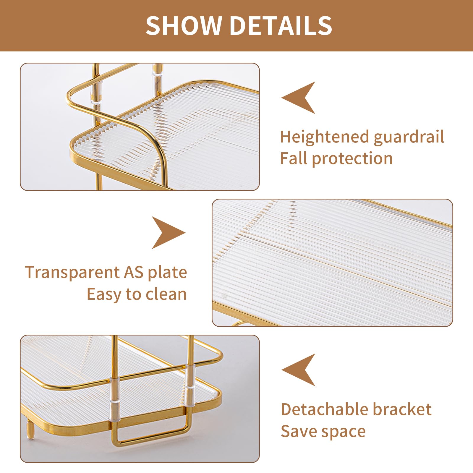 Oifecsie Bathroom Organizer Countertop, 2 Tier Cosmetic Skincare Perfume Organizer, Bathroom Counter Makeup Perfume for Dresser Vanity Tray, Kitchen Spice Rack for Storage Shelf