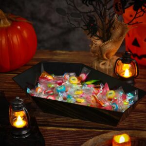 Dandat 4 Pcs Halloween Candy Bowl Plastic Serving Tray with Spooky Bloodstain Halloween Trick or Treat Candy Dishes Melamine Halloween Creepy Bowl for Halloween Party Supply(Coffin Shape)