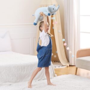 WeBingo 24" | 4.2 Pounds Blue Elephant Weighted Stuffed Animals - Cute Weighted Plush Toy Comfort Weighted Plush Pillow Gifts for Kids & Adults (24" | 4.2 lbs, Blue Elephant)