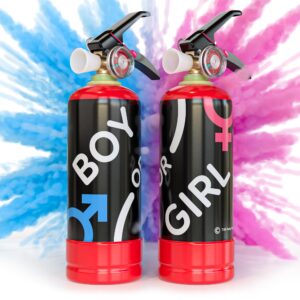 baby gender reveal powder spray color blasters (jumbo) | 2 pack | blue & pink smoke | 100% biodegradable powder spray for boy or girl reveal decorations & ideas