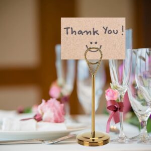 Table Number Holder, Table Name Place Card Holder Photo Holder Wire Clips Memo Note Photo Stand for Wedding, Photos, Food Signs, Message(15.5 cm-Gold)