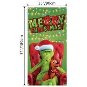 Christmas Door Cover Merry Christmas Font Porch Sign Winter New Year Xmas Christmas Decorations and Supplies for Home Party