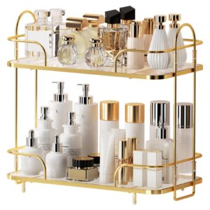 oifecsie bathroom organizer countertop, 2 tier cosmetic skincare perfume organizer, bathroom counter makeup perfume for dresser vanity tray, kitchen spice rack for storage shelf