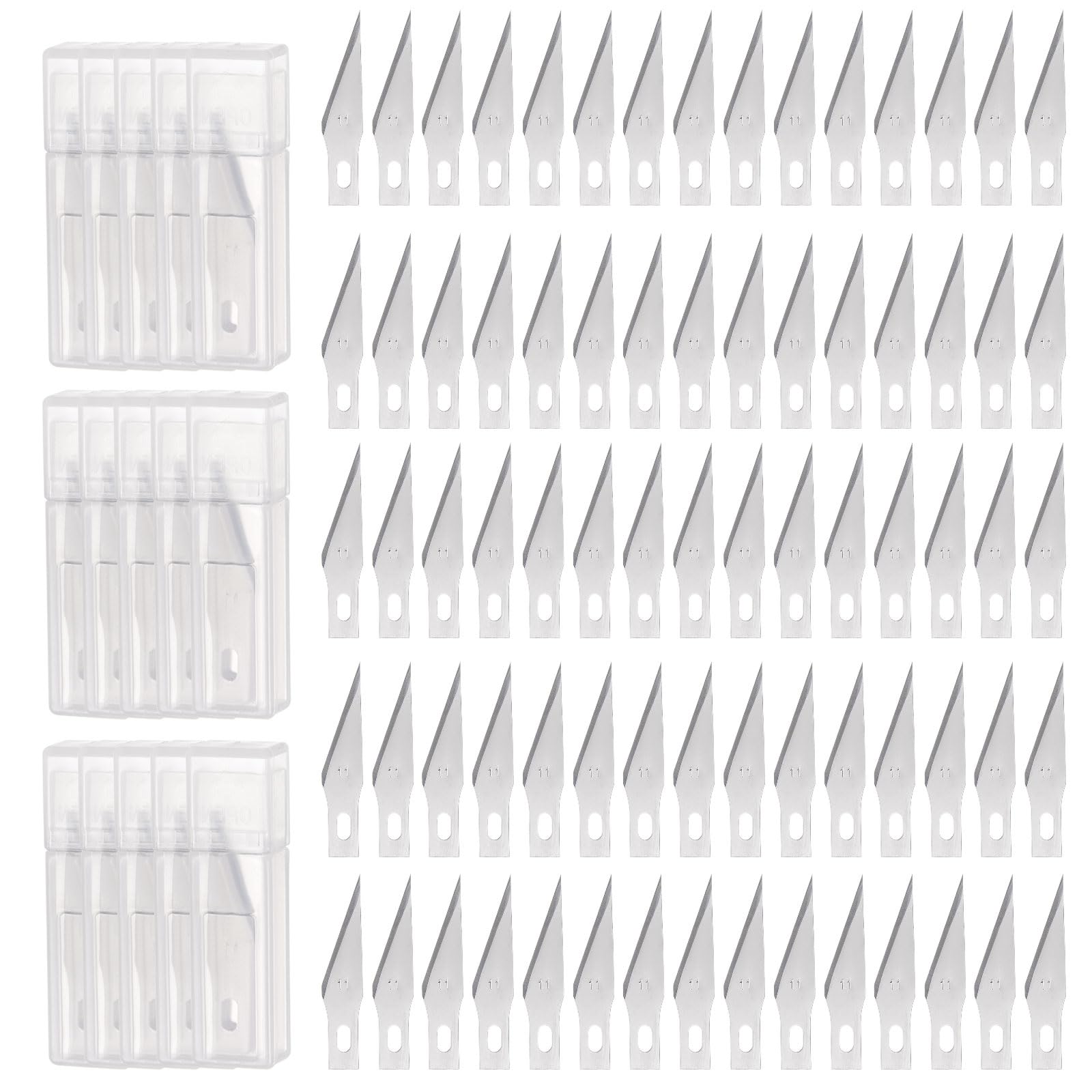 HARFINGTON 60pcs Exacto Knife Blades #11 Hobby Knife Replacement Blades Spare Precision Exacto Blades Hobby Knife Blade Refills for DIY, Art, Cutting, Carving, Scrapbooking, Stencil