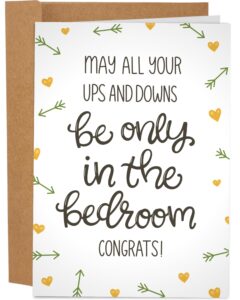 sleazy greetings funny wedding card for her engaged bachelorette party bridal shower,adult inappropriate engagement card,5x7 inch funny engagement card from friend,ups and downs be only in the