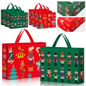 sweetude 6 pcs christmas large nutcracker gift bags with handle 16inch birthday gift tote bag christmas goodie candy treat wrapping bag reusable non woven shopping bag for xmas party favor