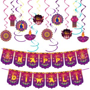 diwali decorations, happy diwali banner decorations for home, festival of lights party decor items, deepavali hanging swirls garland indian decorations for pooja puja wedding diwali