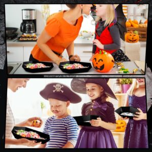 Dandat 4 Pcs Halloween Candy Bowl Plastic Serving Tray with Spooky Bloodstain Halloween Trick or Treat Candy Dishes Melamine Halloween Creepy Bowl for Halloween Party Supply(Coffin Shape)