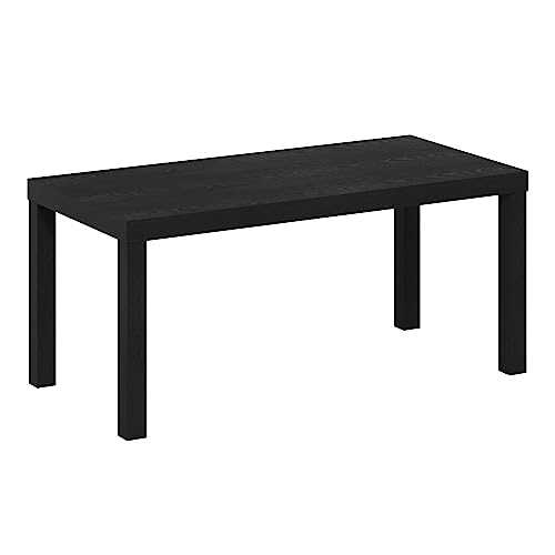 Furinno Classic Simple Coffee Table for Living Room, 38.98 (W) x 17.52 (H) x 18.9 (D) Inches, Black