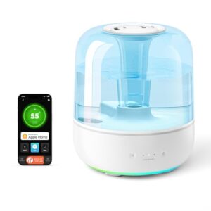 airversa humidifiers for home bedroom large room 5.5l cool mist for indoor use dazzling lighting effects (ice blue, humelle ah1)