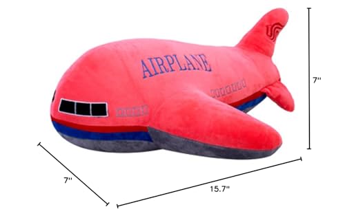 zxmbeddings 15.7" Airplane Plush Stuffed Aircraft Pillow Model Plane Toys,Gifts for Kids,Red