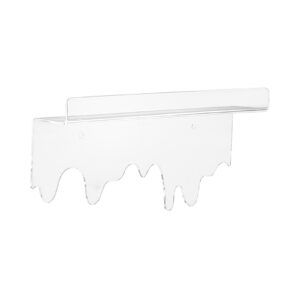 leefasy acrylic floating wall ledge shelf, wall mounted bookshelf, invisible spice rack, clear bathroom storage shelves display,hanging shelves for wall storage - flowing water