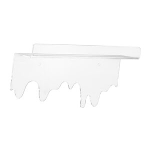 gralara clear acrylic floating wall ledge shelf, wall mounted bookshelf for kids, spice shelf organizer for kitchen, display shelf for collectibles, flowing water