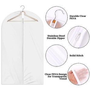 Garment Bags for Hanging Clothes, 2 PCS Dust-Proof Clothes Cover Bag Clear Garment Bag Breathable Coat Protector Zippered Garment Covers Suit Bags for Closet Storage and Travel, 24'' X 40''