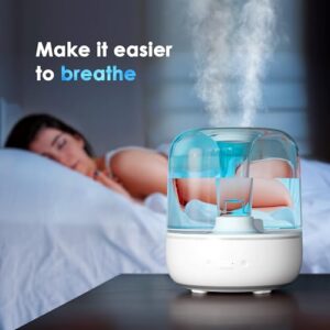 Airversa Humidifiers for Home Bedroom Large Room 5.5L Cool Mist for Indoor Use Dazzling Lighting Effects (Ice Blue, Humelle AH1)