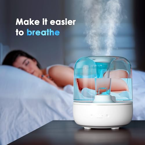 Airversa Humidifiers for Home Bedroom Large Room 5.5L Cool Mist for Indoor Use Dazzling Lighting Effects (Ice Blue, Humelle AH1)