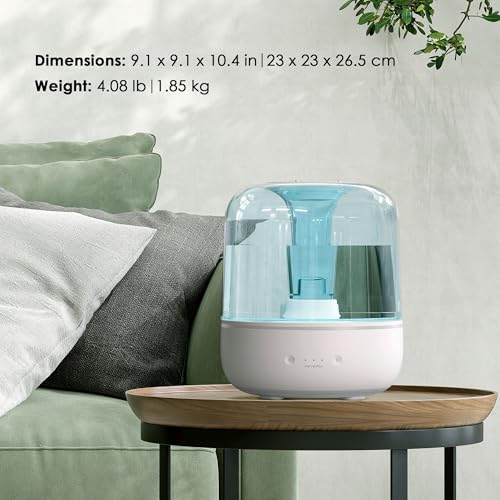 Airversa Humidifiers for Home Bedroom Large Room 5.5L Cool Mist for Indoor Use Dazzling Lighting Effects (Ice Blue, Humelle AH1)