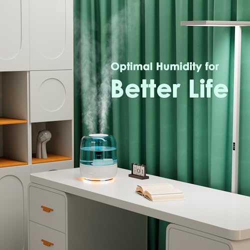 Airversa Humidifiers for Home Bedroom Large Room 5.5L Cool Mist for Indoor Use Dazzling Lighting Effects (Ice Blue, Humelle AH1)