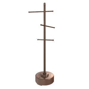 milliard pool towel rack outdoor freestanding spa towel tree, made from weather resistant metal and plastic – 65 inches x 25 inches– brown