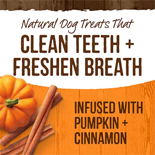 Merrick Fresh Kisses Natural Dental Chews, Treats Infused with Pumpkin and Cinnamon for Tiny Dogs 5-15 Lbs - 9 oz. Pouch