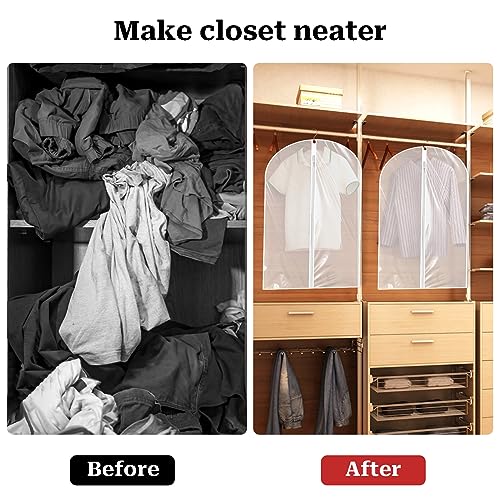 Garment Bags for Hanging Clothes, 2 PCS Dust-Proof Clothes Cover Bag Clear Garment Bag Breathable Coat Protector Zippered Garment Covers Suit Bags for Closet Storage and Travel, 24'' X 40''