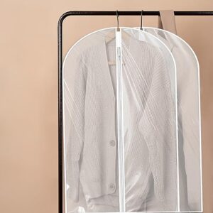 Garment Bags for Hanging Clothes, 2 PCS Dust-Proof Clothes Cover Bag Clear Garment Bag Breathable Coat Protector Zippered Garment Covers Suit Bags for Closet Storage and Travel, 24'' X 40''