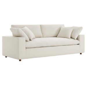 modway eei-4860-lbg commix down filled overstuffed sofa, light beige