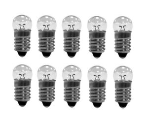 10x e10 miniature screw base light bulbs 6v / 0.5a 6 volt flashlight lamp mini light bulbs new