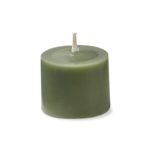 tag color studio votive candles set of 12 olive green smokeless paraffin wax, burn time 5 hrs. votive olive green