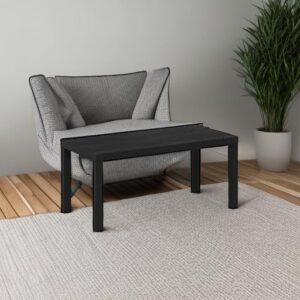 Furinno Classic Simple Coffee Table for Living Room, 38.98 (W) x 17.52 (H) x 18.9 (D) Inches, Black