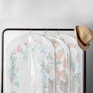 Garment Bags for Hanging Clothes, 2 PCS Dust-Proof Clothes Cover Bag Clear Garment Bag Breathable Coat Protector Zippered Garment Covers Suit Bags for Closet Storage and Travel, 24'' X 40''