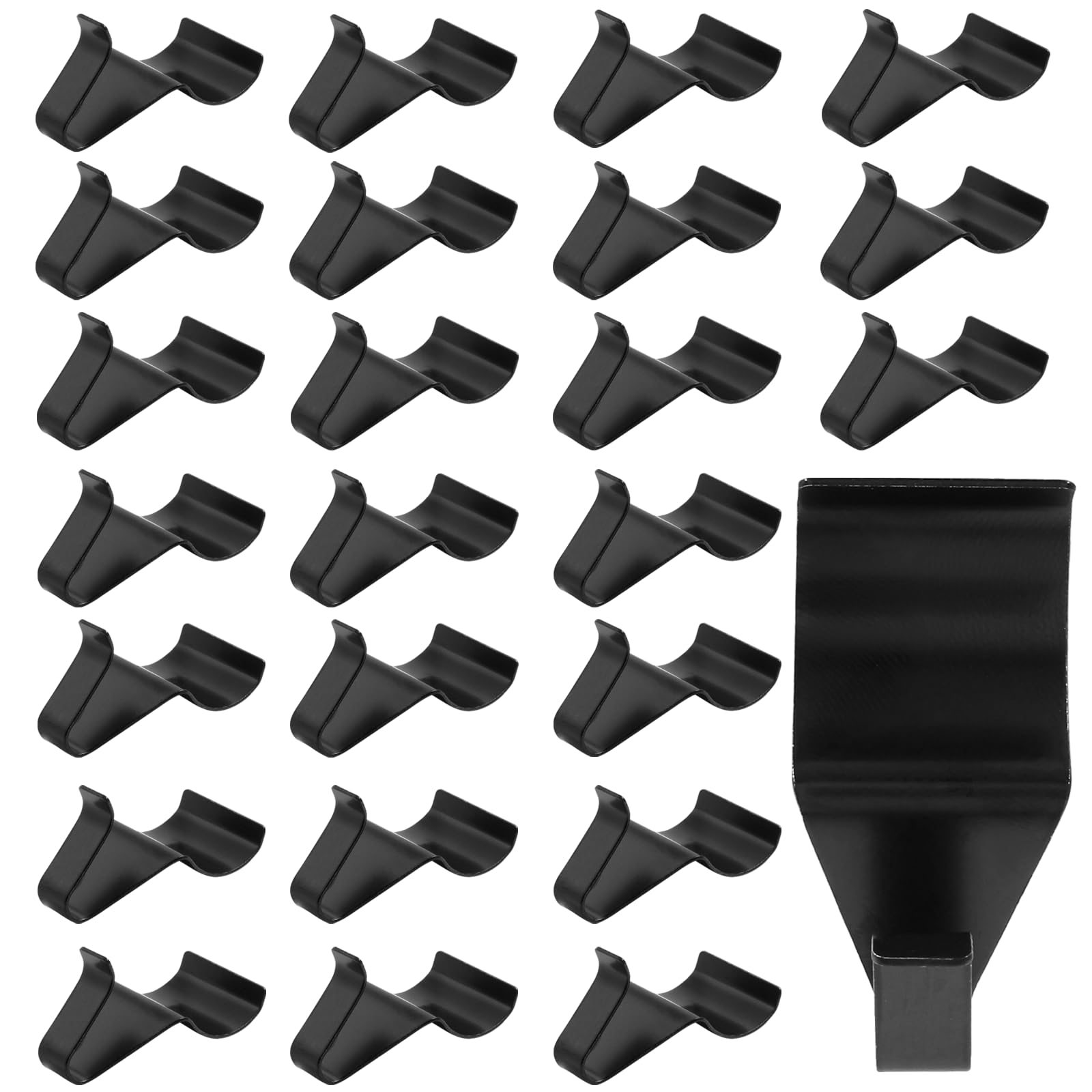 Rierdge Vinyl Siding Hooks - 24 Pcs Black Heavy Duty Stainless Steel Vinyl Siding Clips Hangers for Hanging Outdoor Lights, Wreath, Ornaments, Decorations