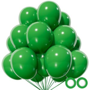 110pcs dark green balloons latex party balloons 12 inch round helium balloons for dark green themed christmas green balloon (with 2 ribbons).