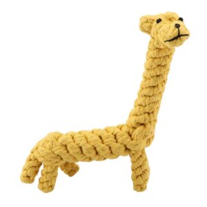 dog rope toy for aggressive chewers, cute dog chew toy cotton rope bite resistant giraffe design pet teeth cleaning gifts handwoven chew items for small breeds dog, for teeth and gums